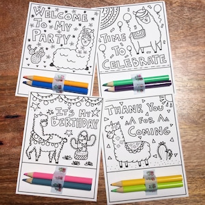 Printable Alpaca / Llama Coloring Birthday Party Favor, Coloring Page ...