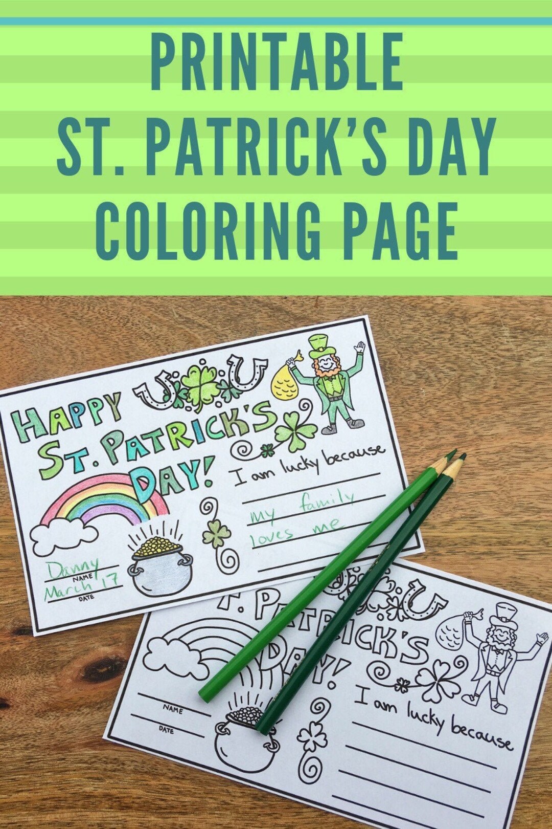 Saint Patrick’s Day Coloring Page Activity, Printable Download, Kids ...
