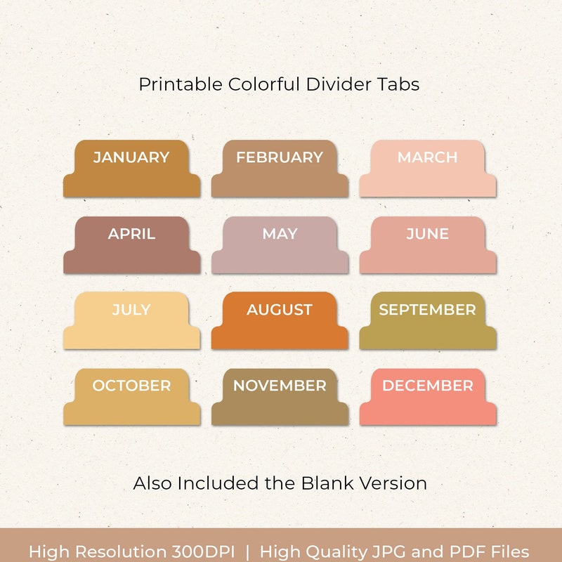 Monthly Planner Tabs - Etsy
