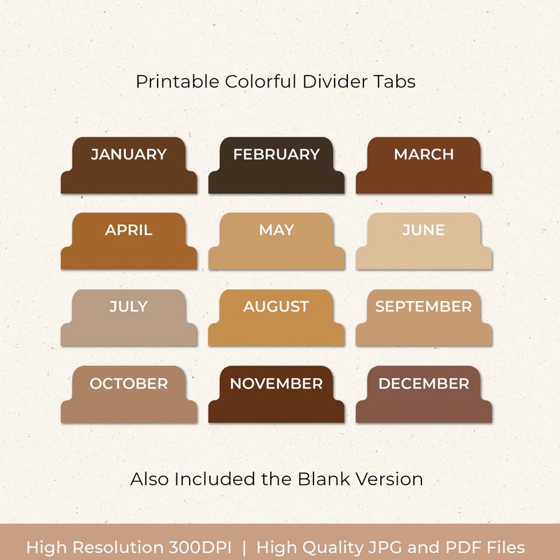 Monthly Planner Tabs - Etsy