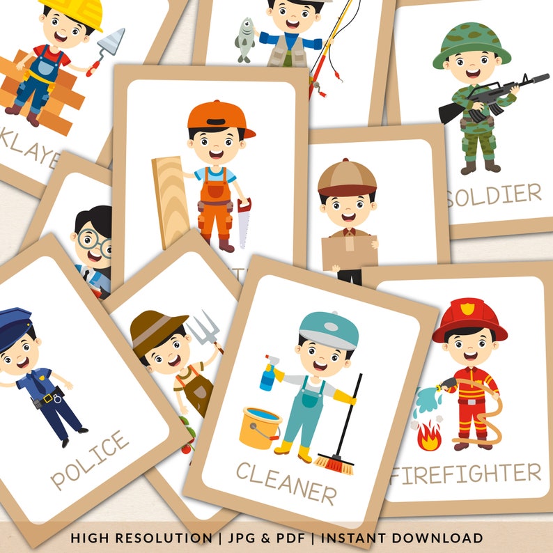 Occupation Flash Cards, Education, Classroom Resources, Asian, Teacher ...