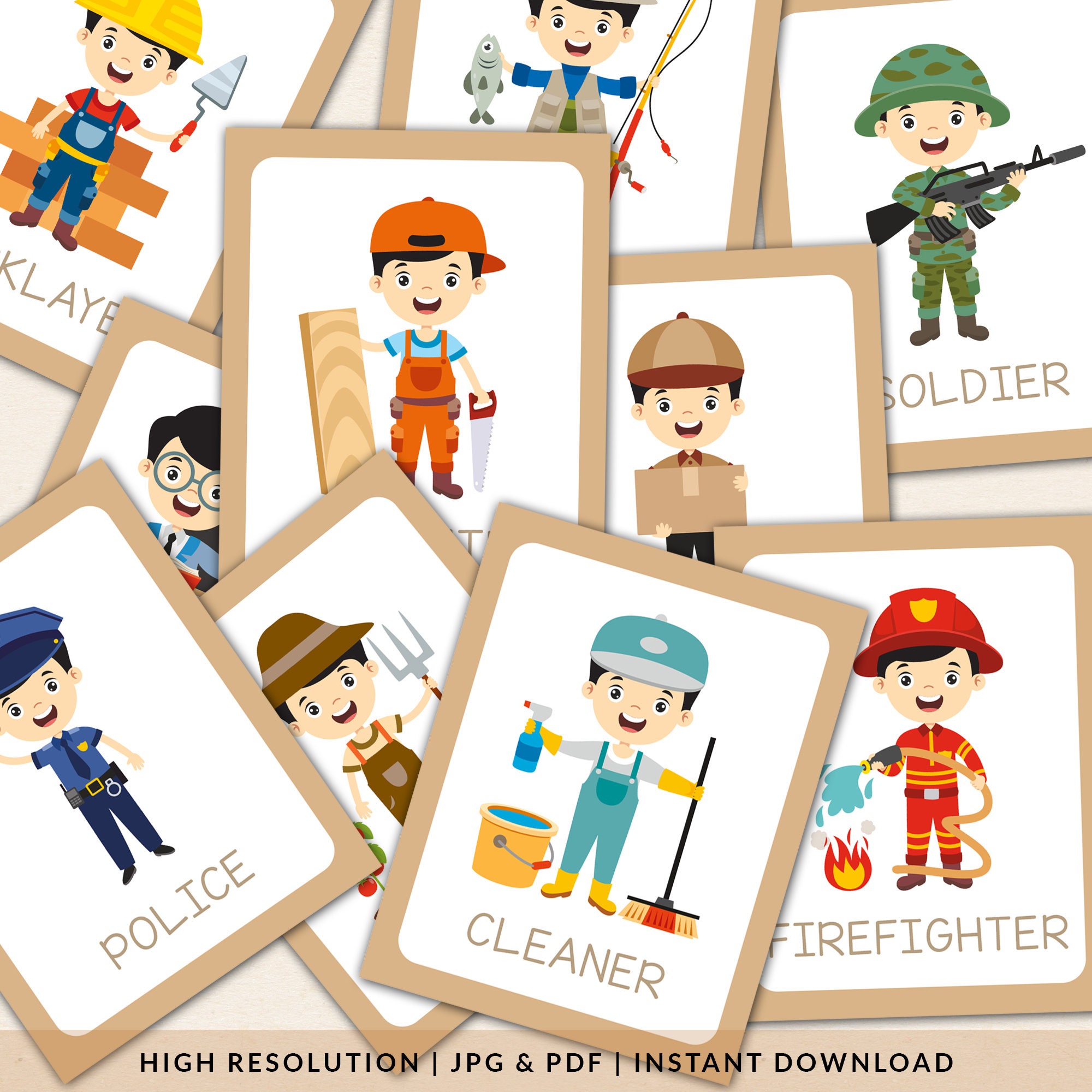 Occupation Flash Cards, Education, Classroom Resources, Asian, Teacher ...