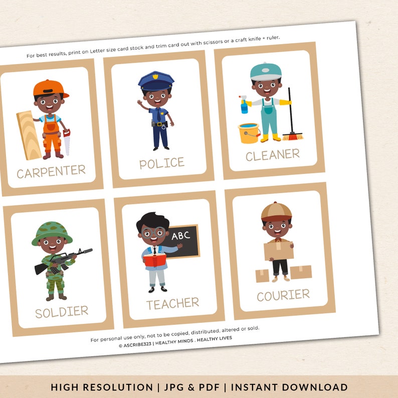 Occupation Flash Cards, Education, Classroom Resources, African ...