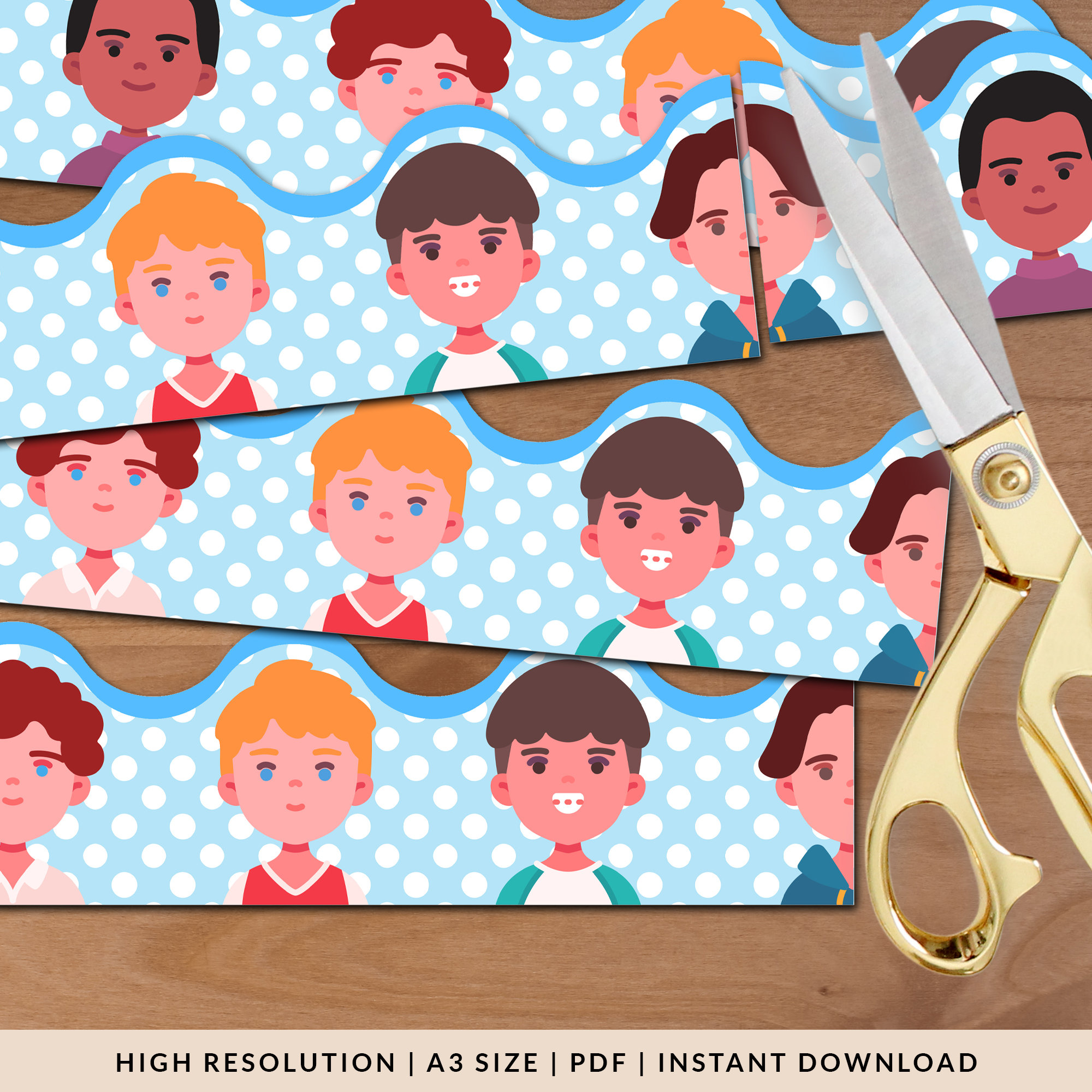 Happy Children Classroom Bulletin Board Borders | 5 Designs | Diversity ...