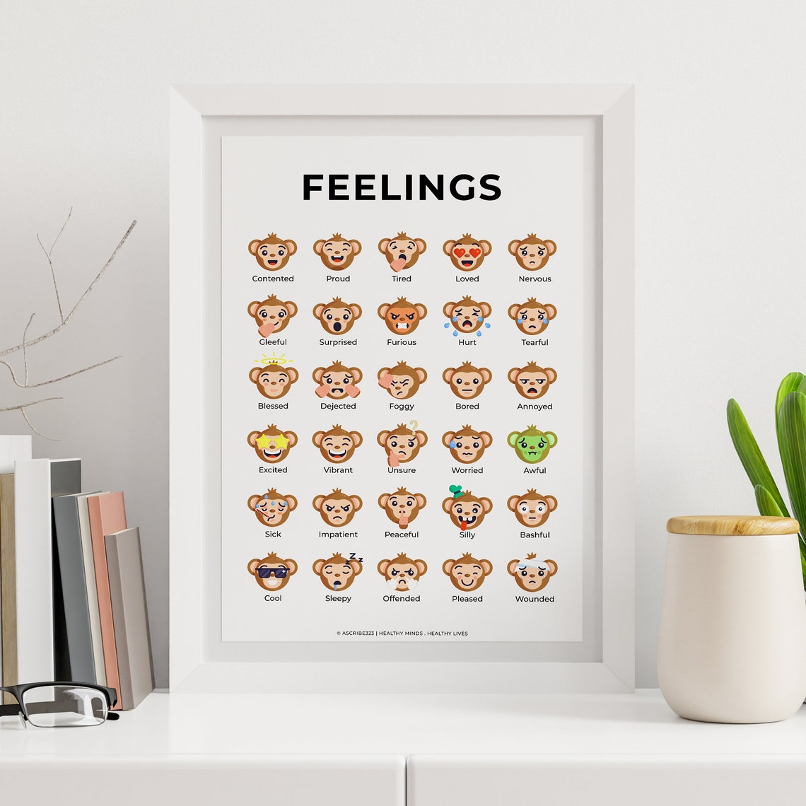 30 Feelings Chart Educational Poster Emotions Mental - Etsy