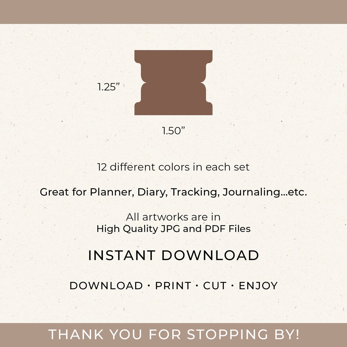 Coffee Palette Printable Monthly Tabs Colorful Divider Tabs | Etsy