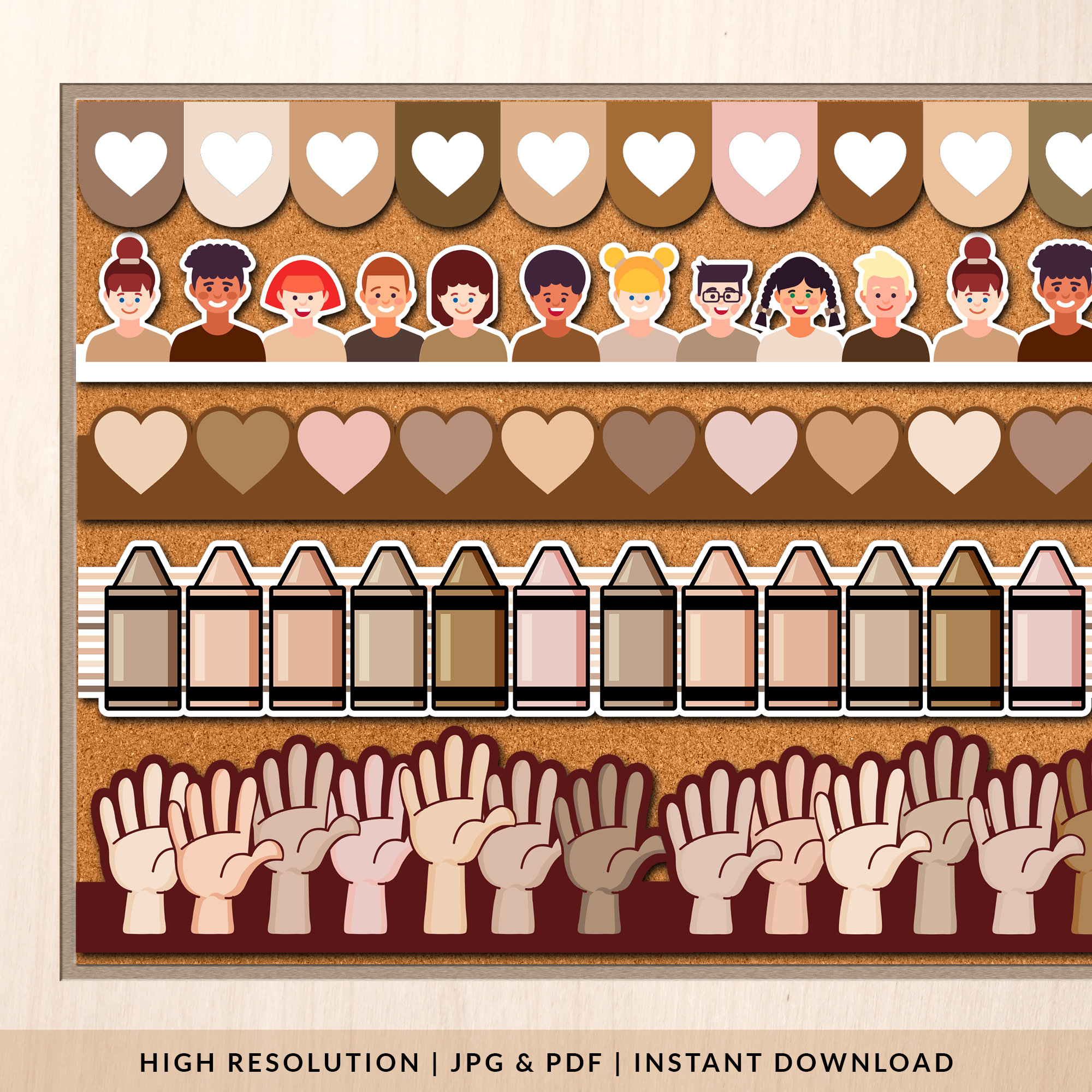 Celebrate Diversity Classroom Bulletin Board Borders 5 - Etsy