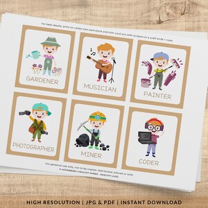 Occupation Flash Cards, Education, Classroom Resources, Neutral Color ...