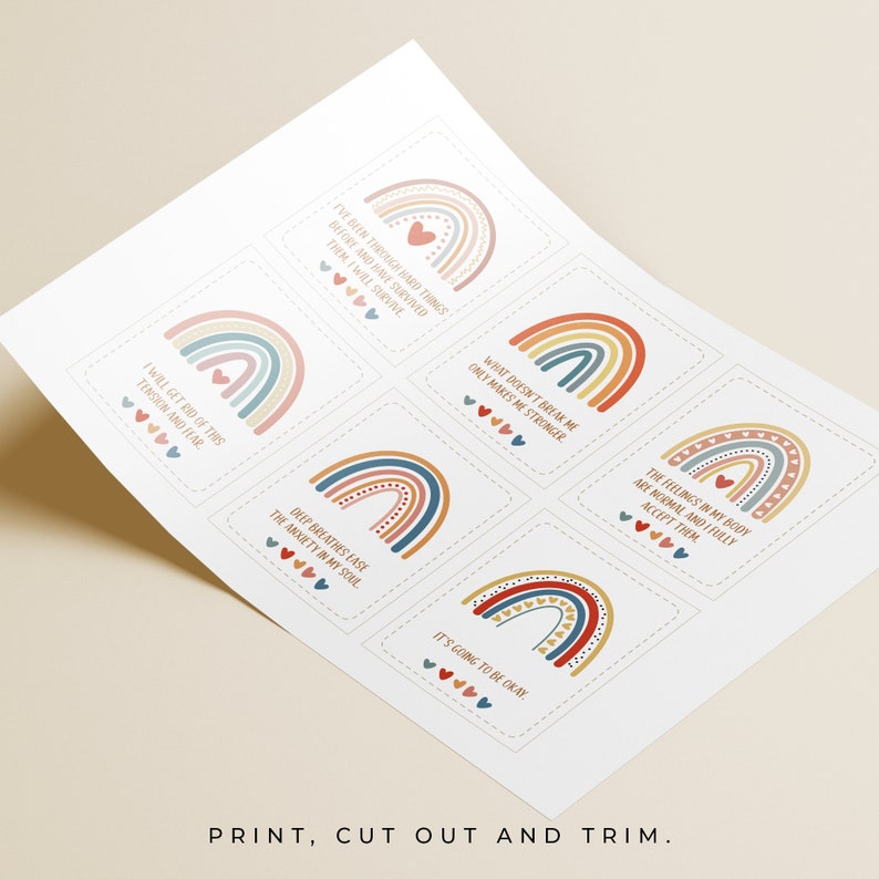 Set of 30 Anxiety - Affirmation Printable Cards | Self Love | Positive ...