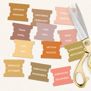 Earth Tone Palette Monthly Tabs, Colorful Printable Divider Tabs ...