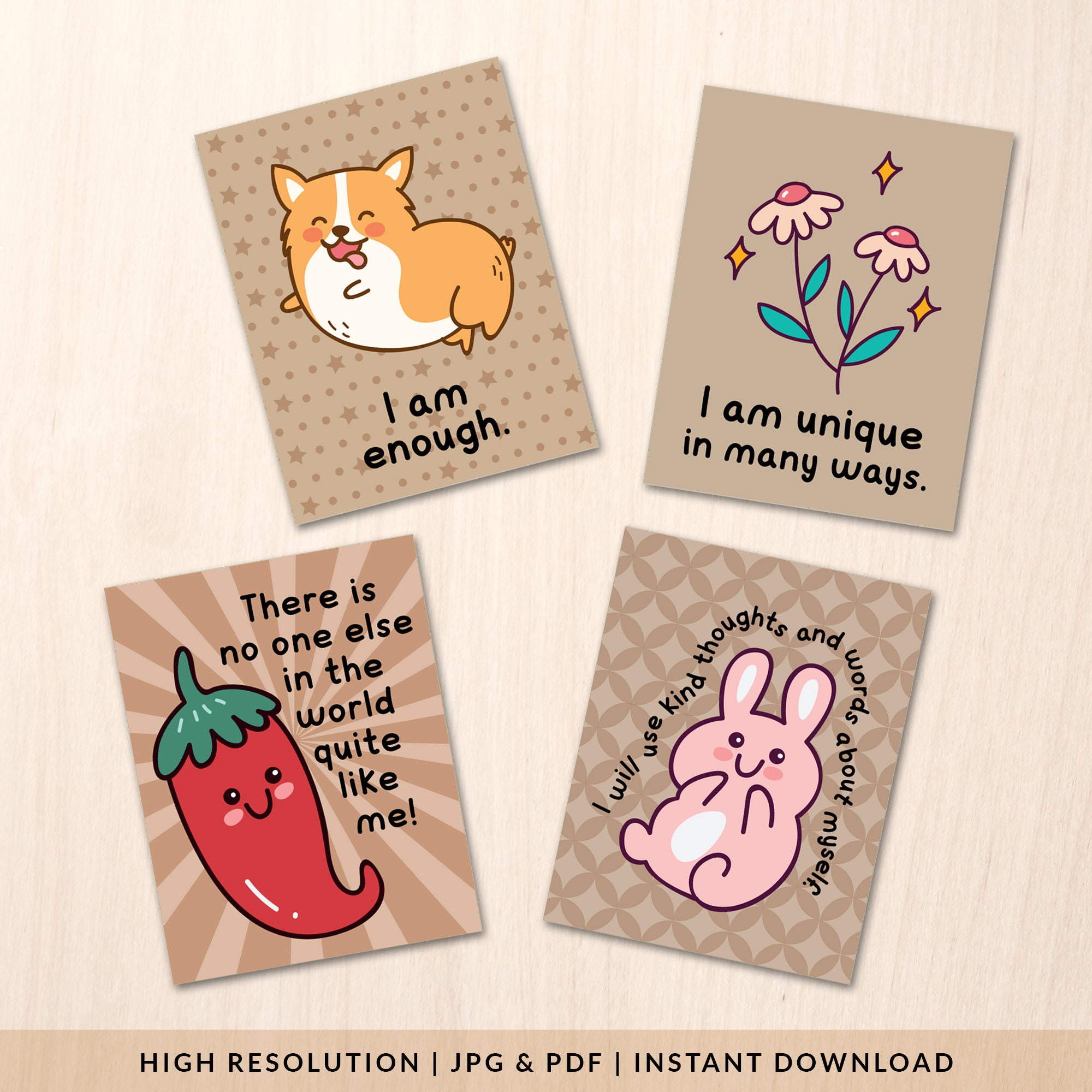 Self-love Affirmation Printable Cards for Kids - Set of 30 | Positive ...