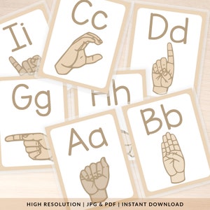 American Sign Language Alphabet Flashcards, ASL, Classroom Alphabet ...