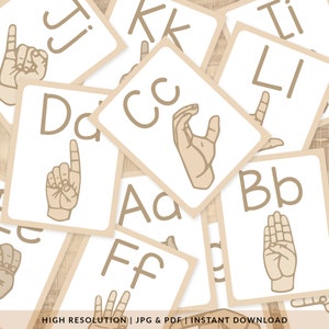 American Sign Language Alphabet Flashcards, ASL, Classroom Alphabet ...
