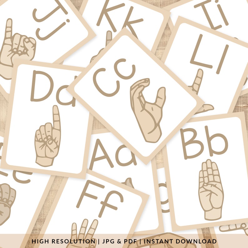 American Sign Language Alphabet Flashcards ASL Classroom - Etsy