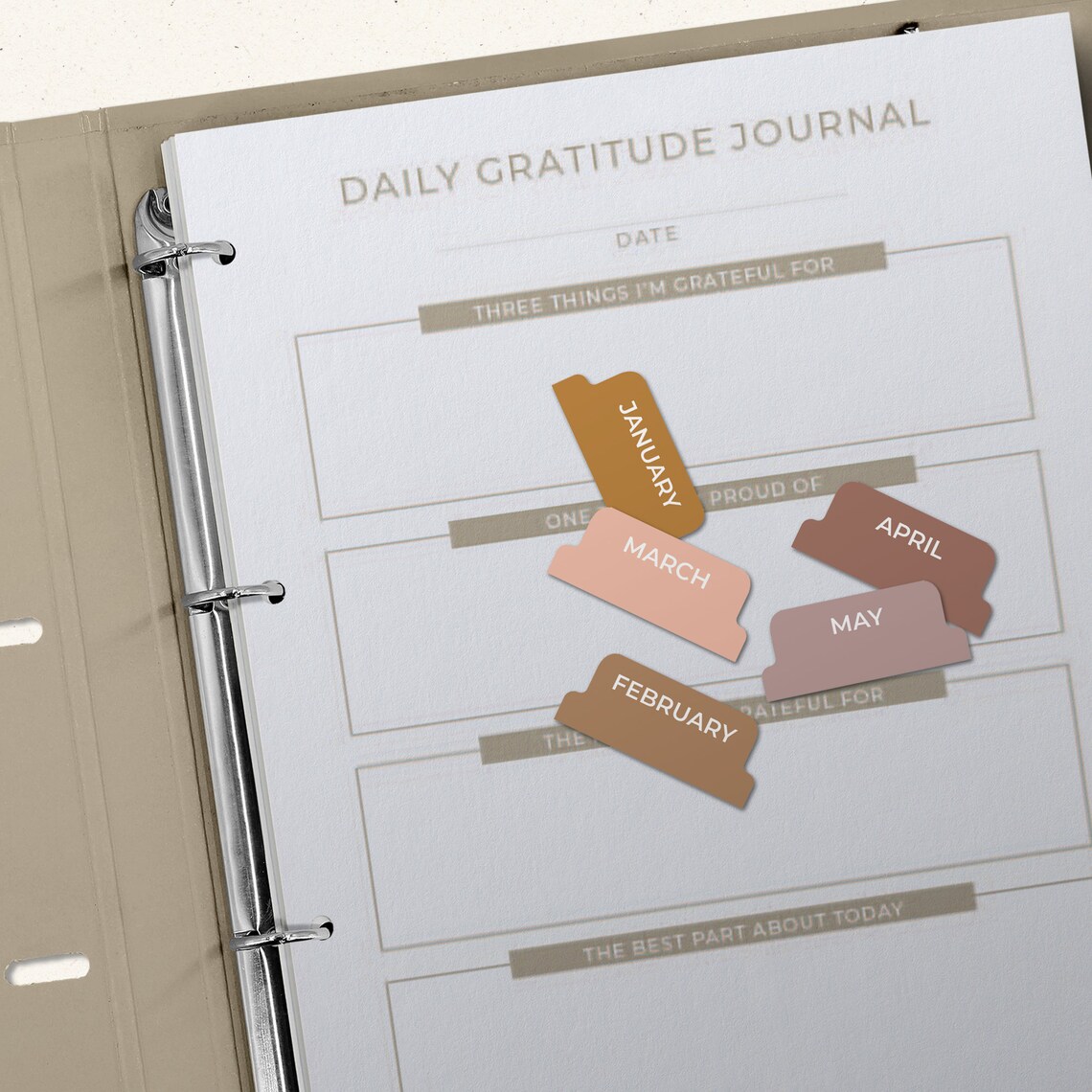 Earth Tone Palette Monthly Tabs, Colorful Printable Divider Tabs ...