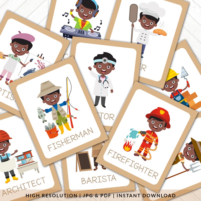 Occupation Flash Cards, Education, Classroom Resources, African ...