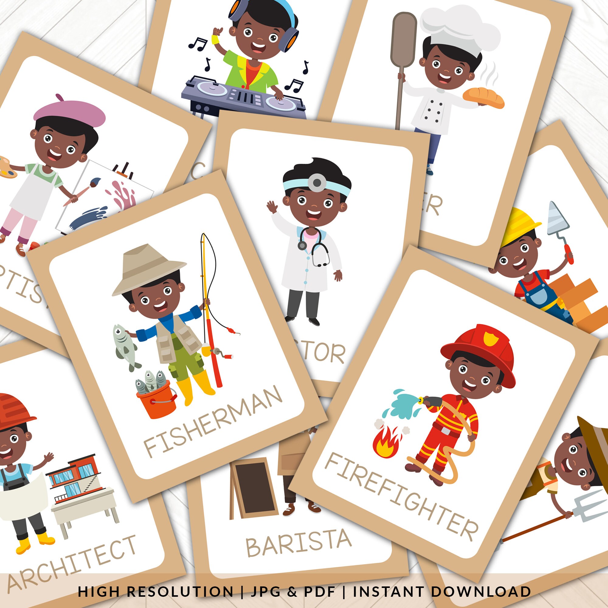 Occupation Flash Cards, Education, Classroom Resources, African ...
