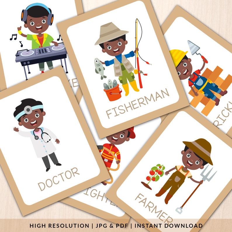 Occupation Flash Cards, Education, Classroom Resources, African ...