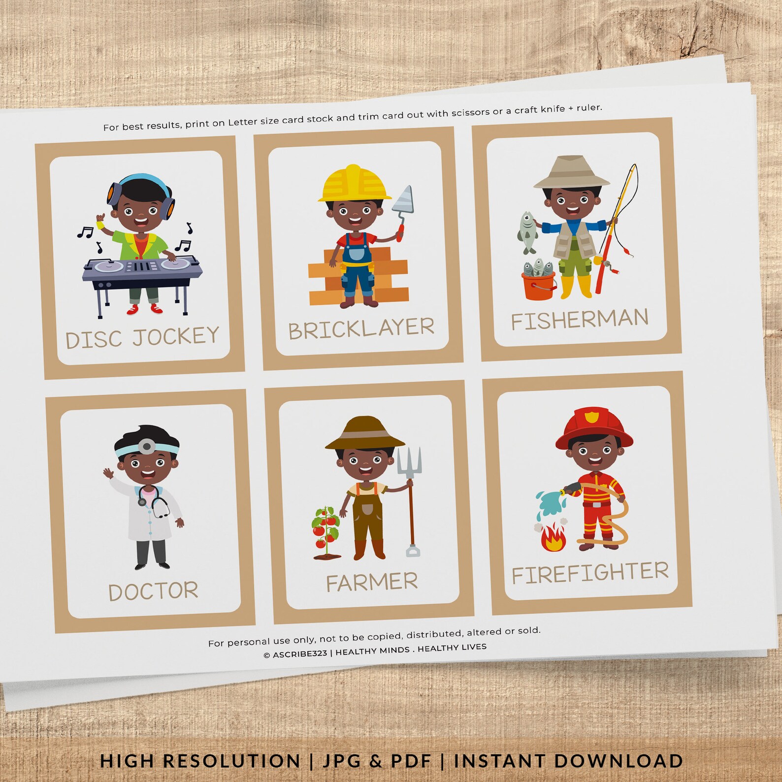 Occupation Flash Cards, Education, Classroom Resources, African ...