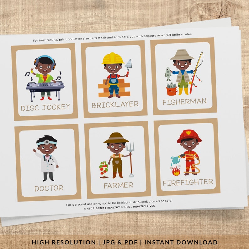 Occupation Flash Cards, Education, Classroom Resources, African ...