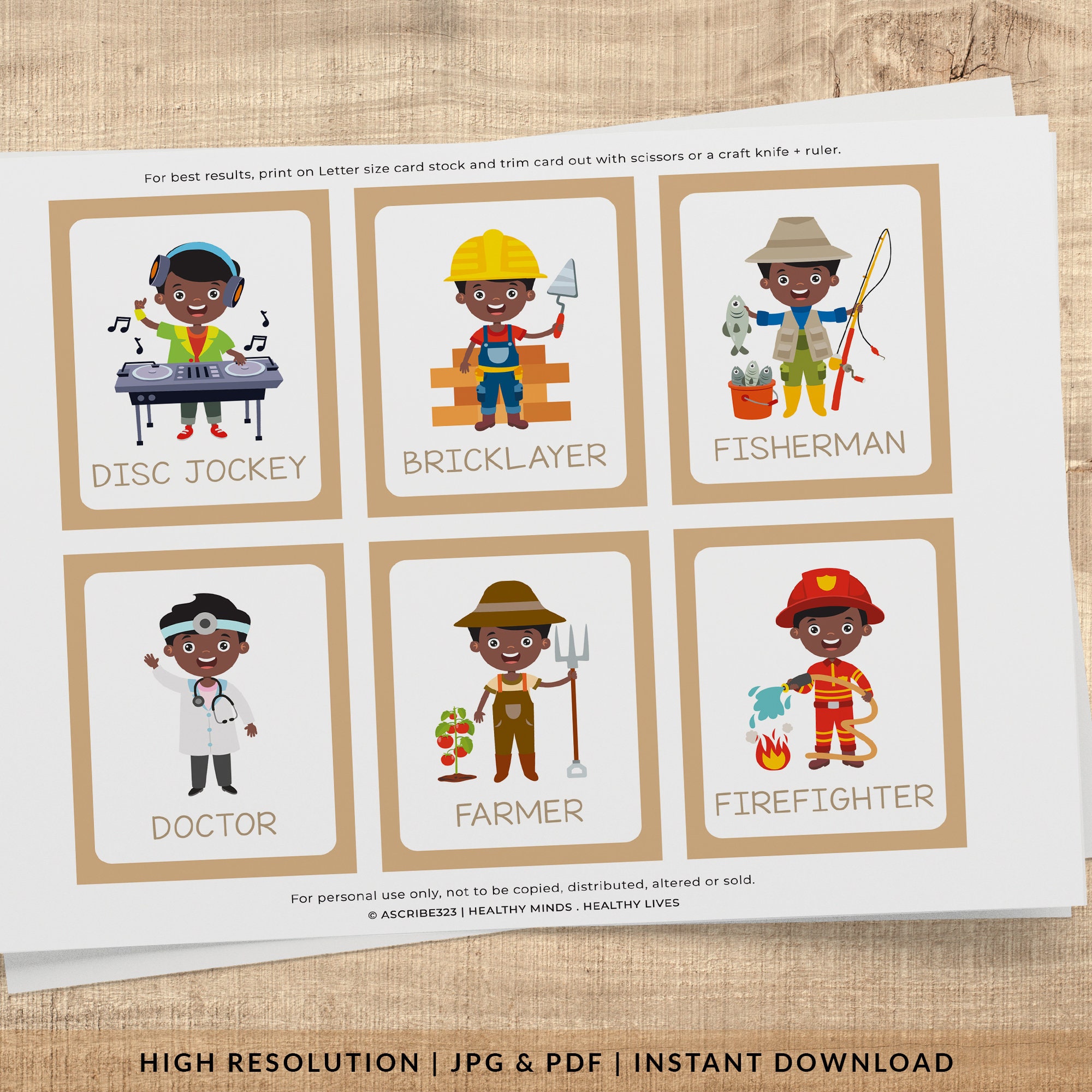 Occupation Flash Cards, Education, Classroom Resources, African ...