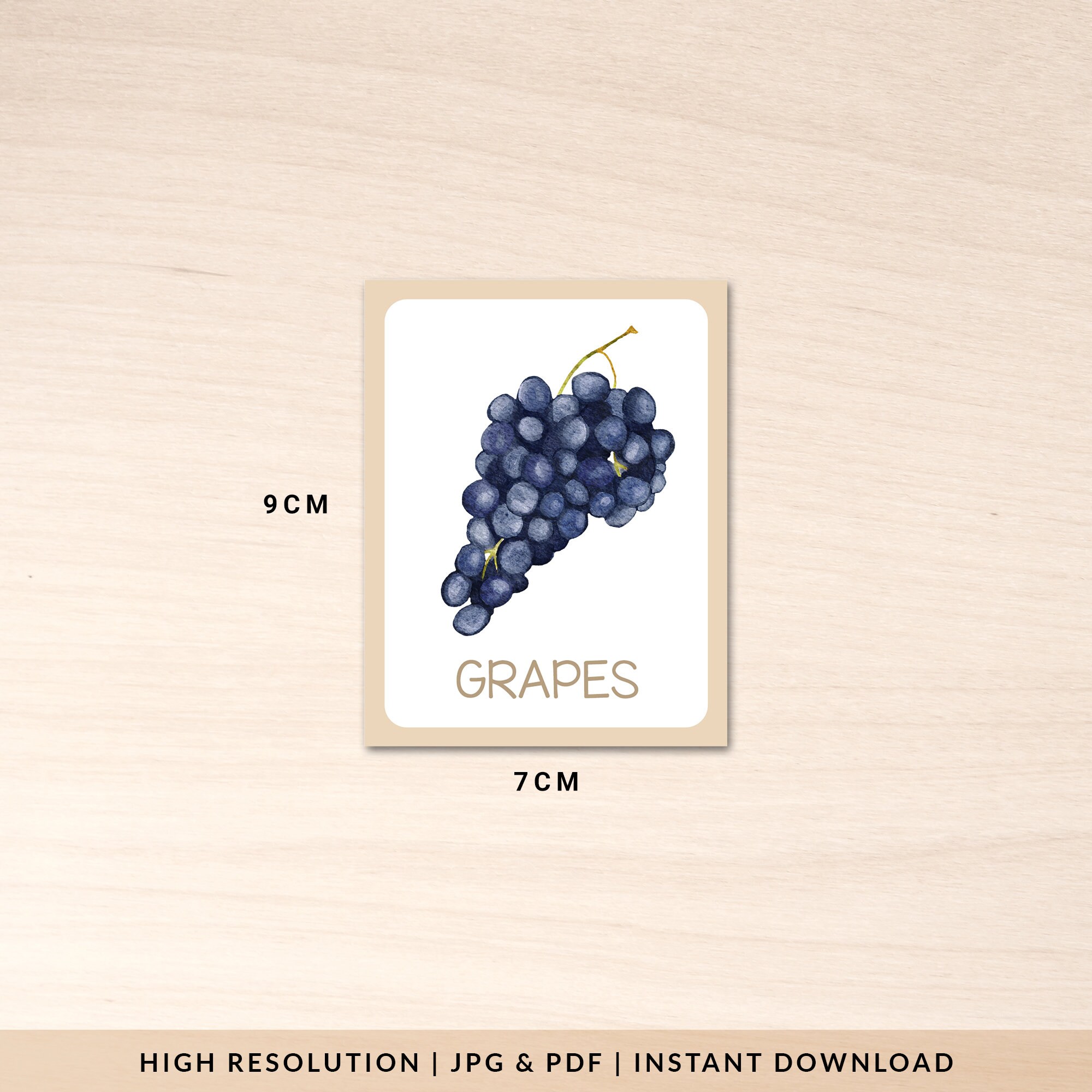 Fruits Flash Cards, Education, Classroom Resources, Neutral Color ...