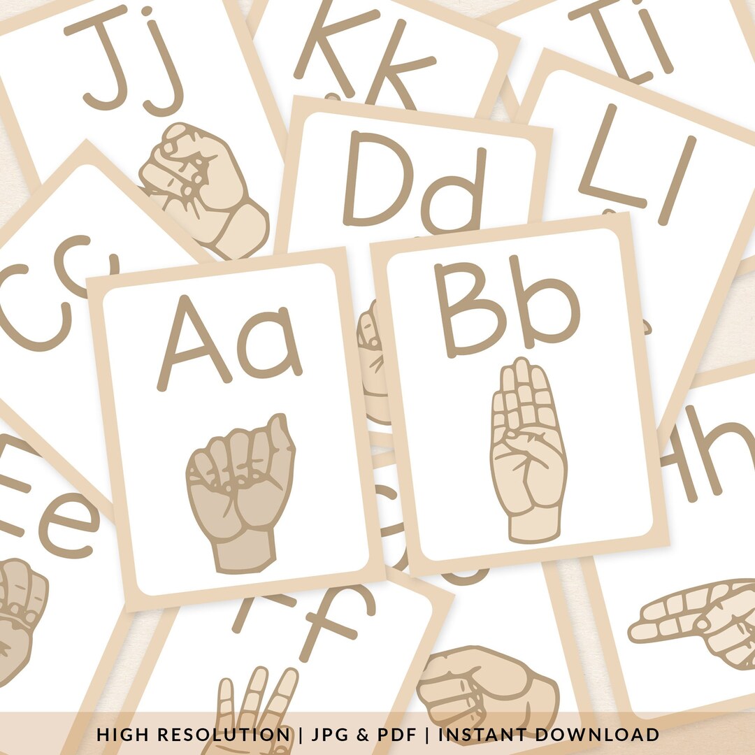 American Sign Language Alphabet Flashcards, ASL, Classroom Alphabet ...
