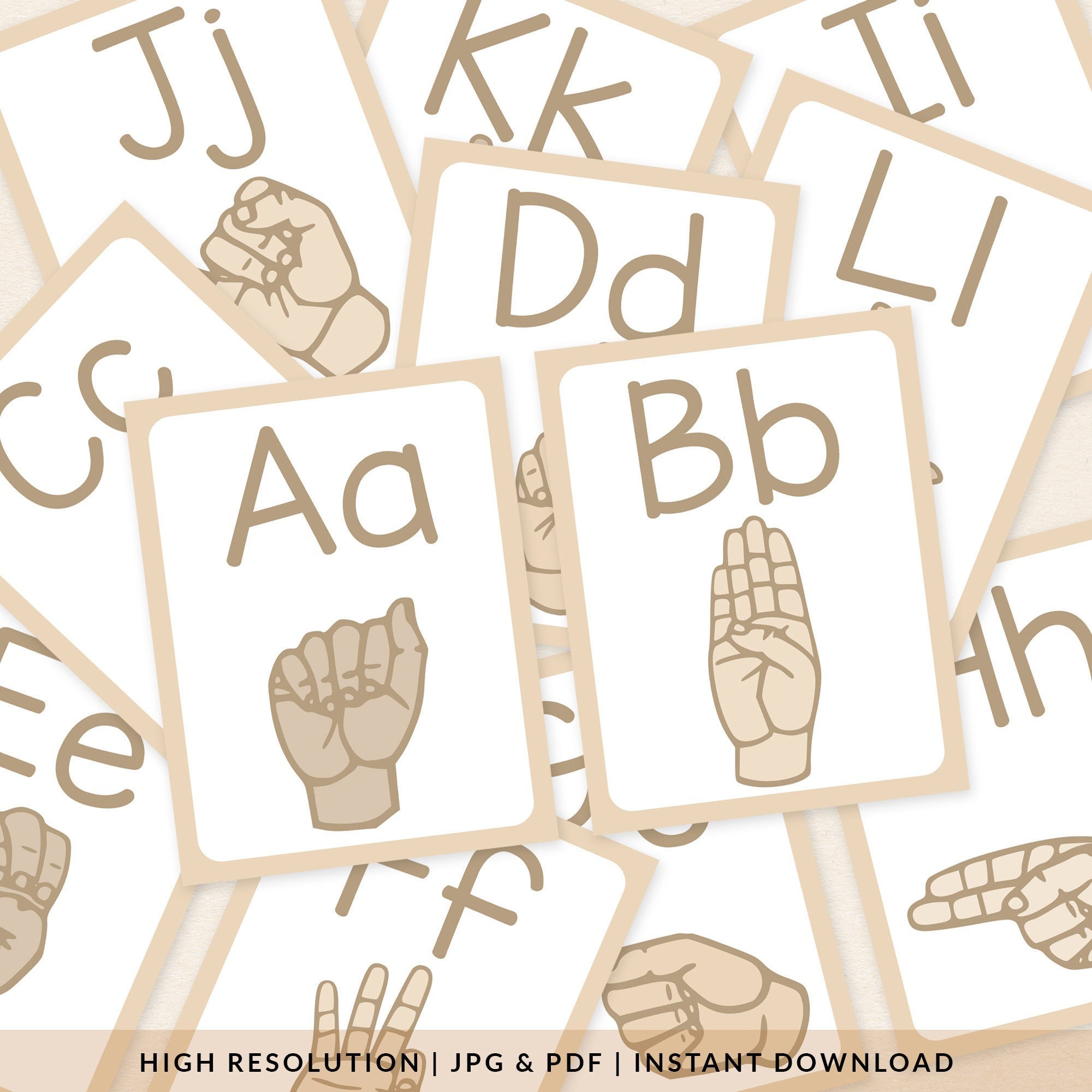 American Sign Language Alphabet Flashcards, ASL, Classroom Alphabet ...