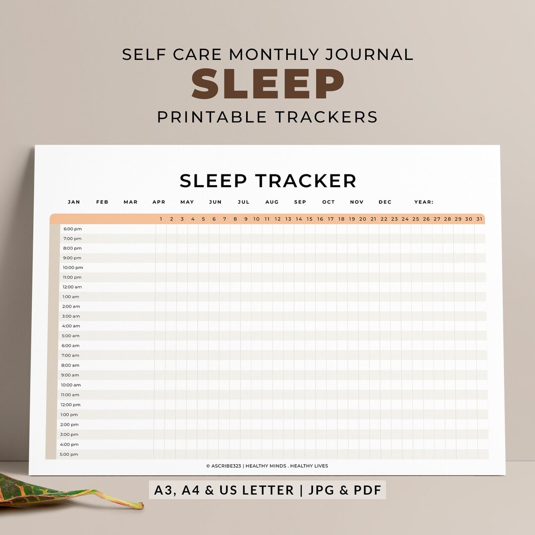 Sleep Tracker | Self Care | Mental Wellness Journal | A3, A4 & US ...