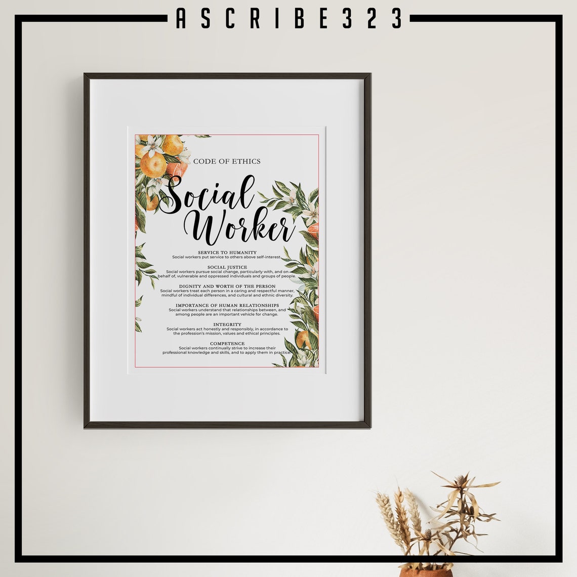 Social Worker Code of Ethics Print Medical Social Worker - Etsy