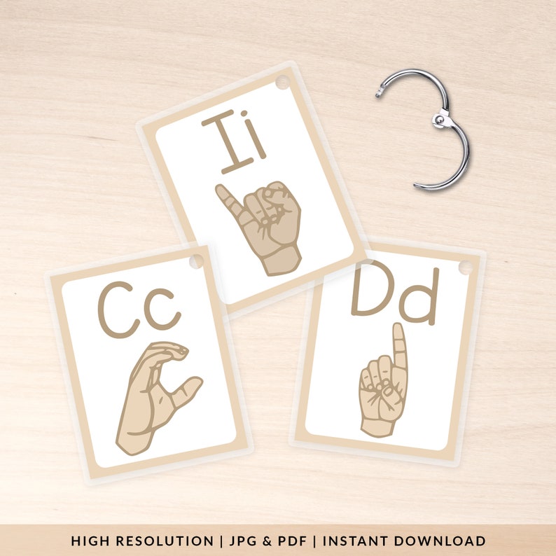 American Sign Language Alphabet Flashcards ASL Classroom - Etsy