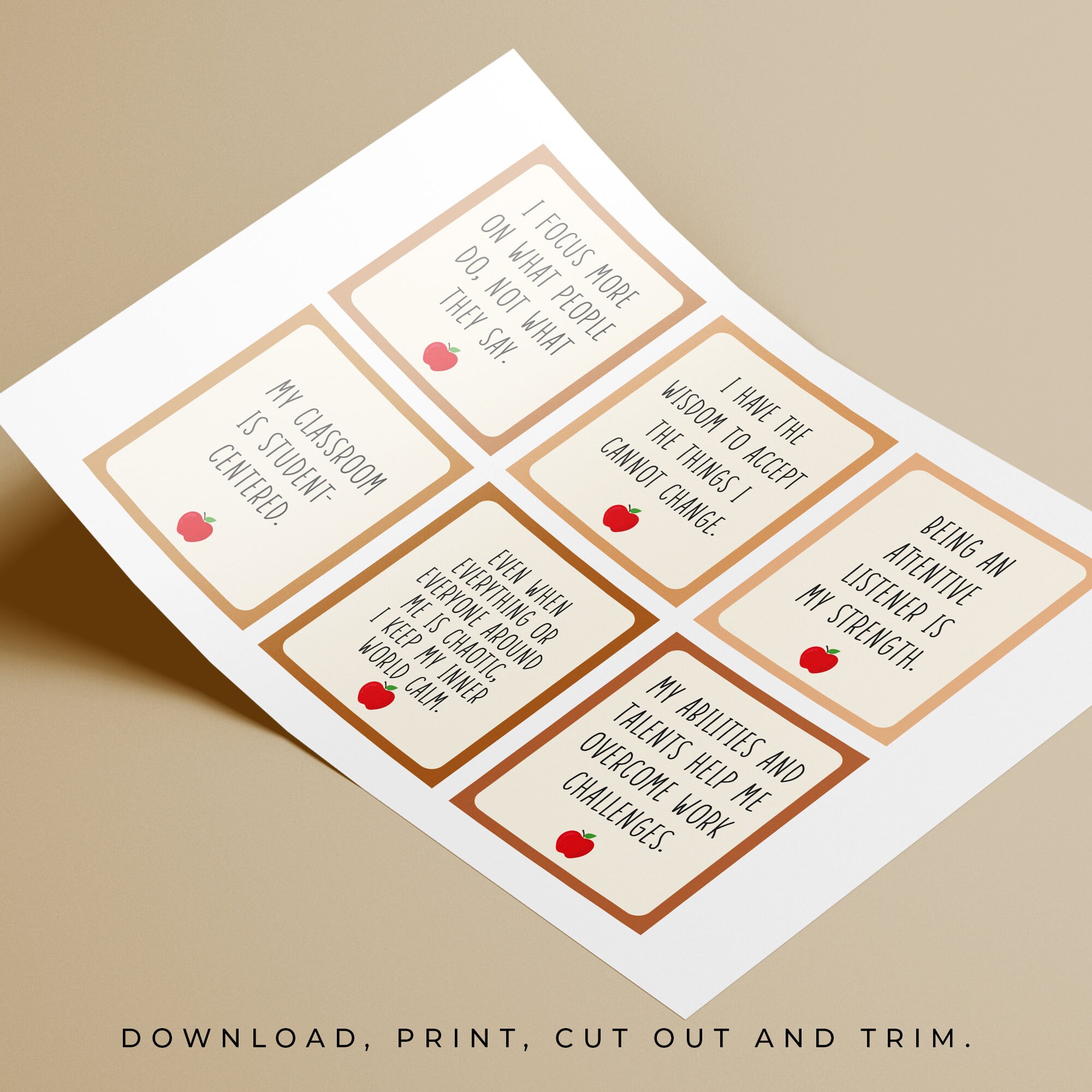 Teacher Affirmation Printable Cards - Set of 30 | Teacher Gift ...