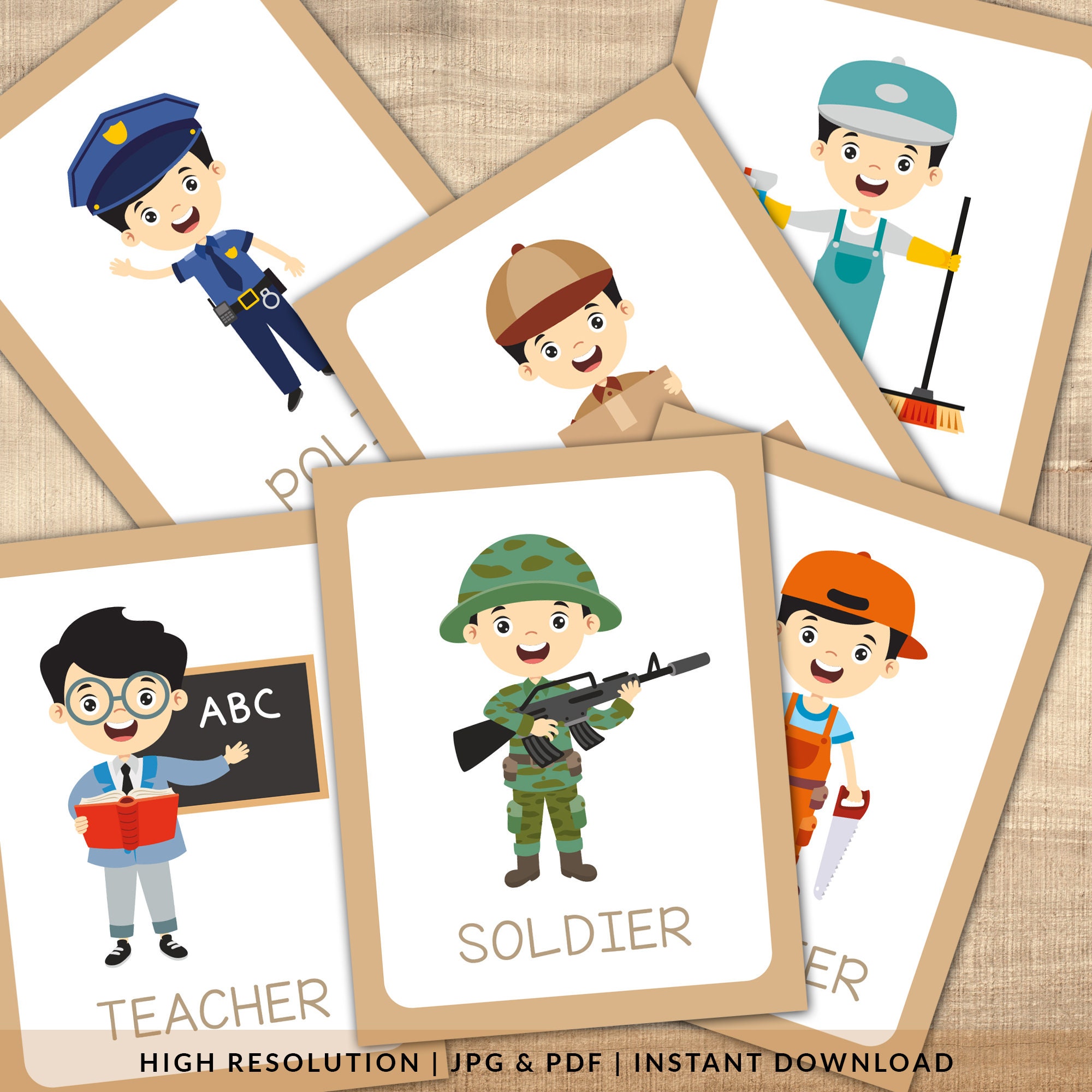 Occupation Flash Cards, Education, Classroom Resources, Asian, Teacher ...