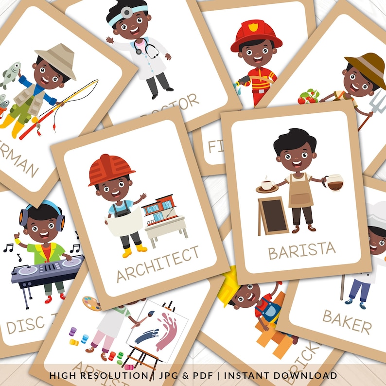 Occupation Flash Cards, Education, Classroom Resources, African ...