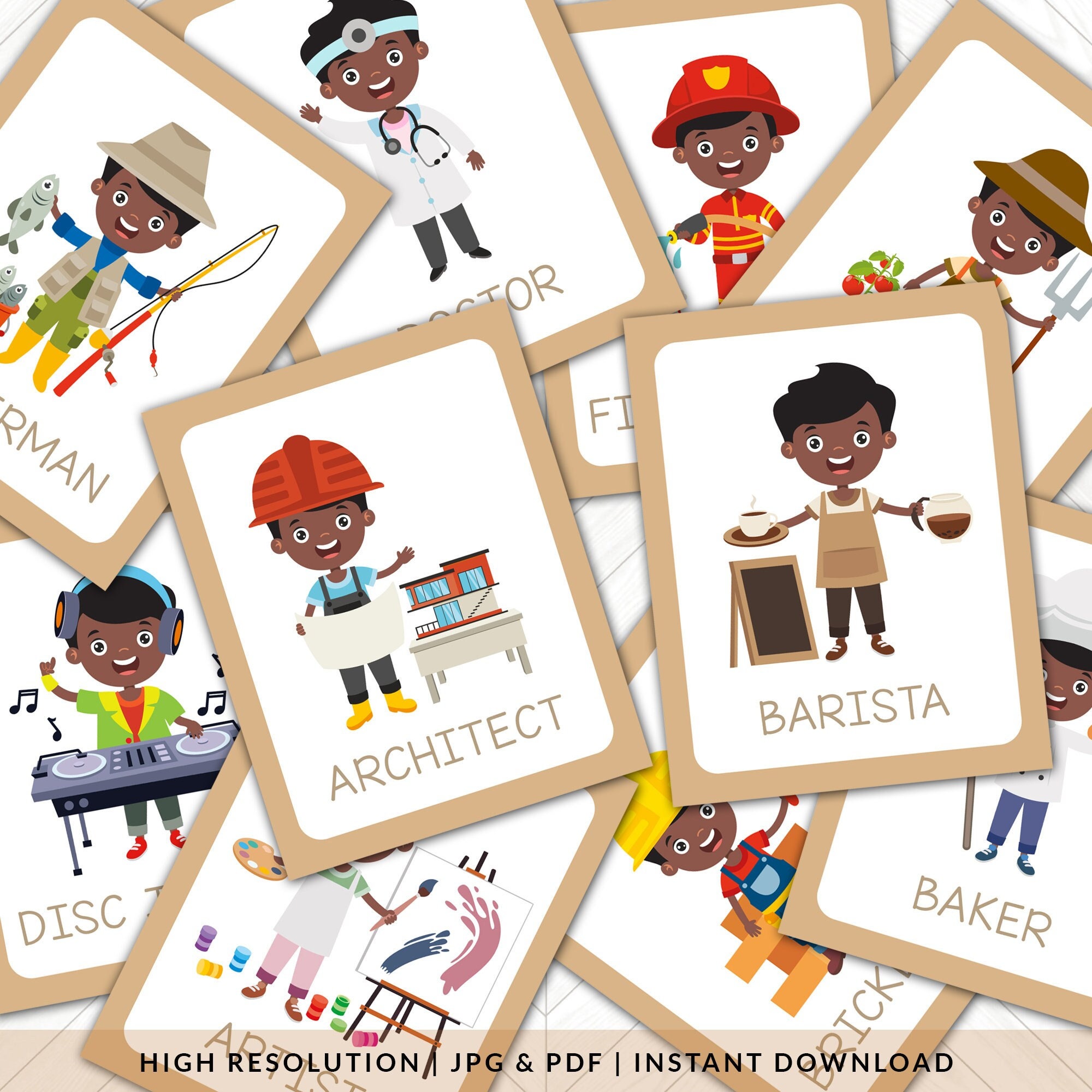 Occupation Flash Cards, Education, Classroom Resources, African ...