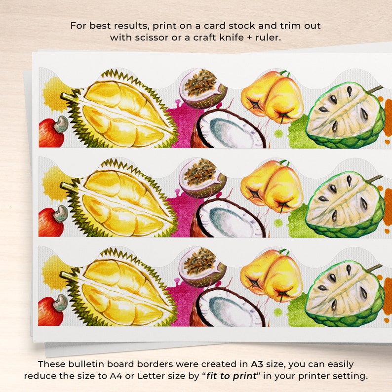 So Fruity Bulletin Board Borders | 5 Designs | Banana, Apple, Cherry ...