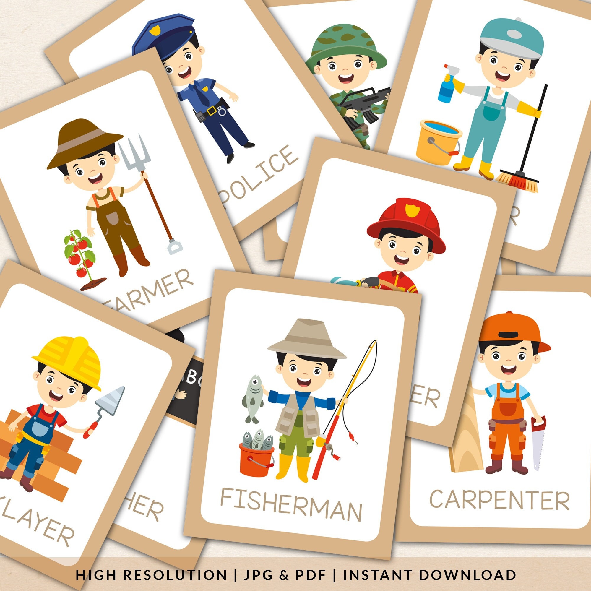 Occupation Flash Cards, Education, Classroom Resources, Asian, Teacher ...