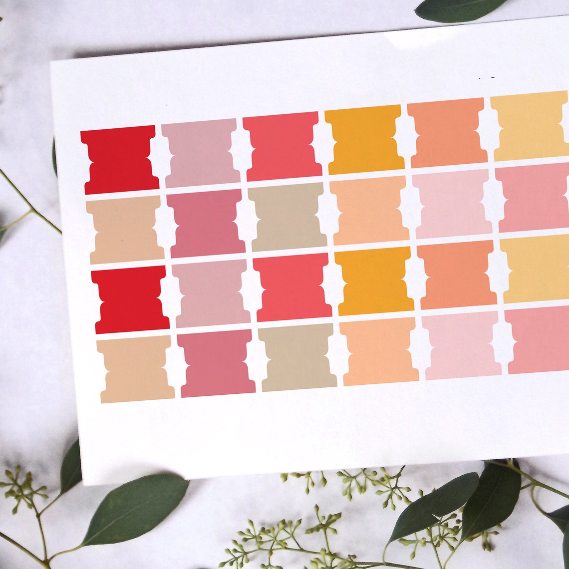 Peach Tone Palette Monthly Tabs, Colorful Printable Divider Tabs ...