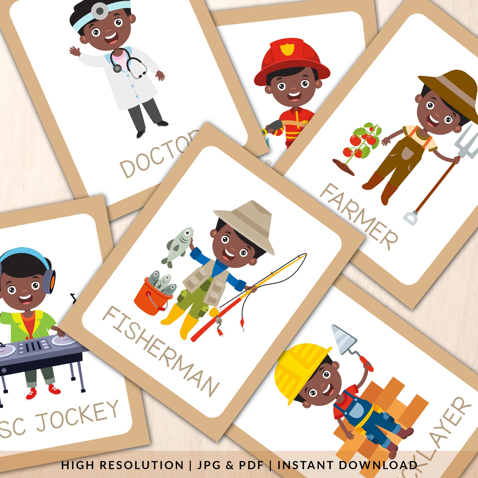Occupation Flash Cards, Education, Classroom Resources, African ...