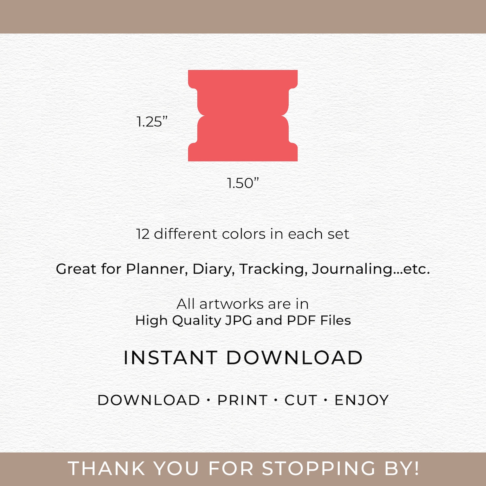 Peach Tone Palette Monthly Tabs, Colorful Printable Divider Tabs ...