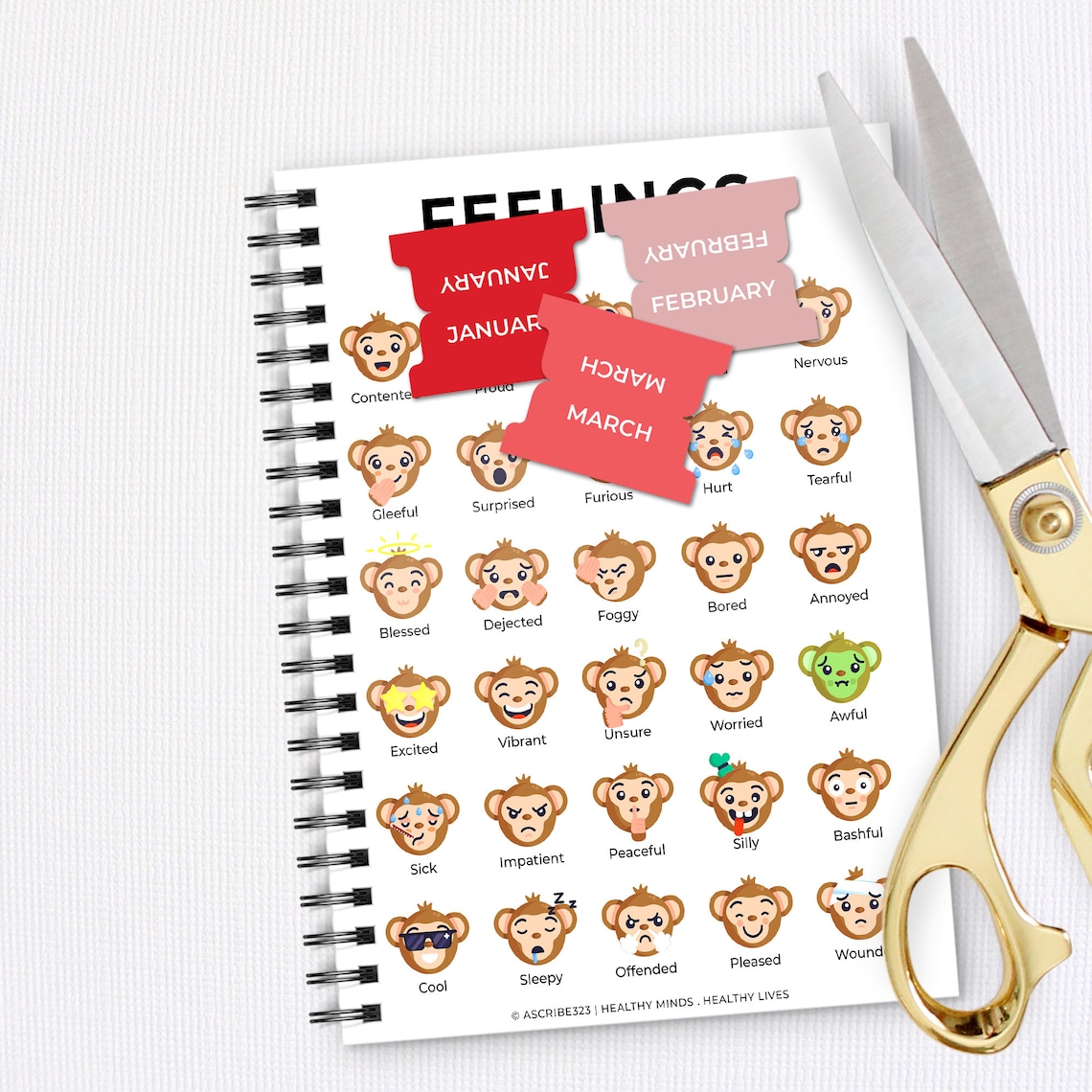 Peach Tone Palette Monthly Tabs, Colorful Printable Divider Tabs ...