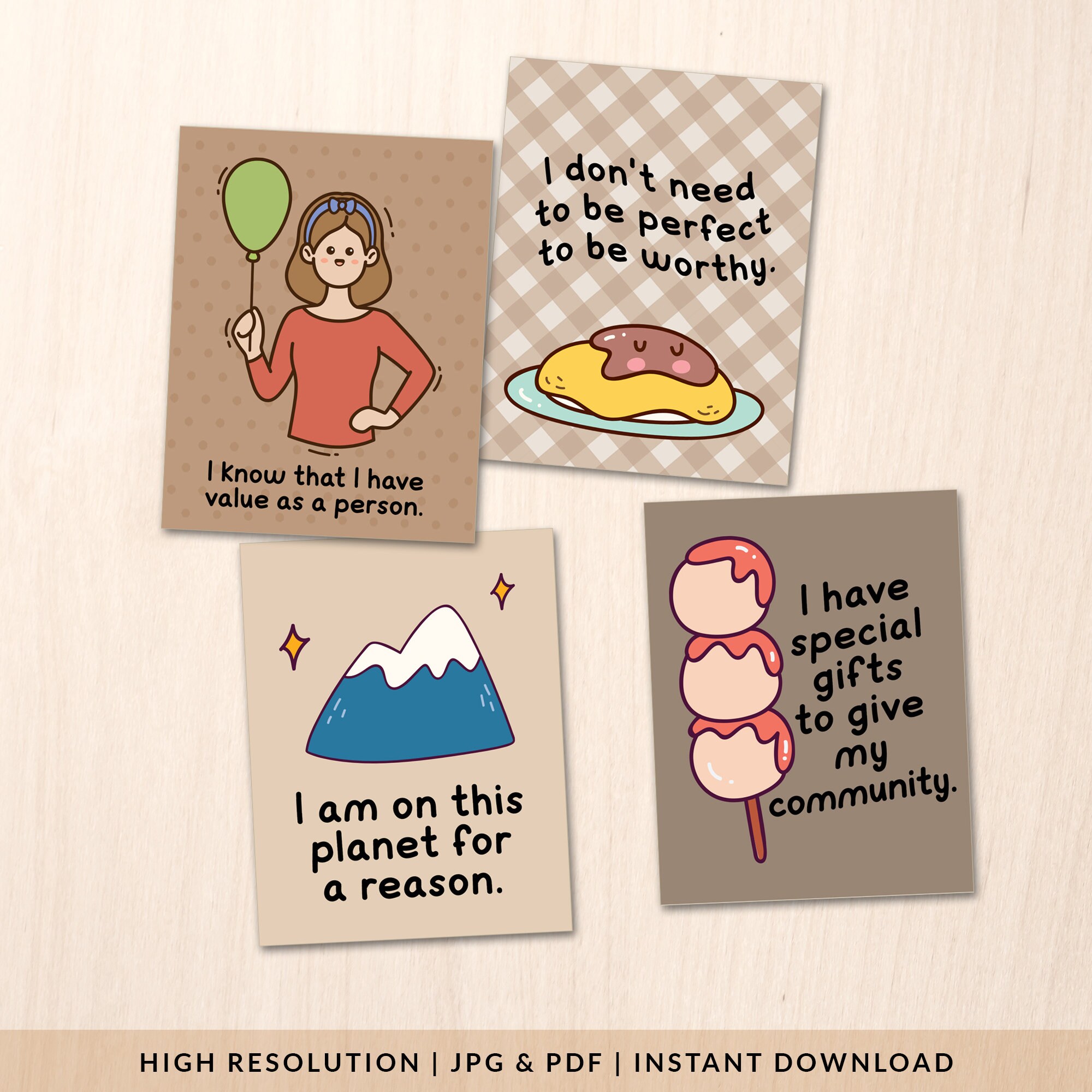 Self-love Affirmation Printable Cards for Kids - Set of 30 | Positive ...