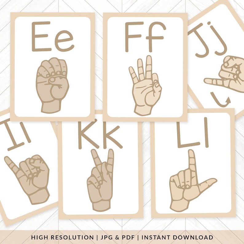 American Sign Language Alphabet Flashcards ASL Classroom - Etsy