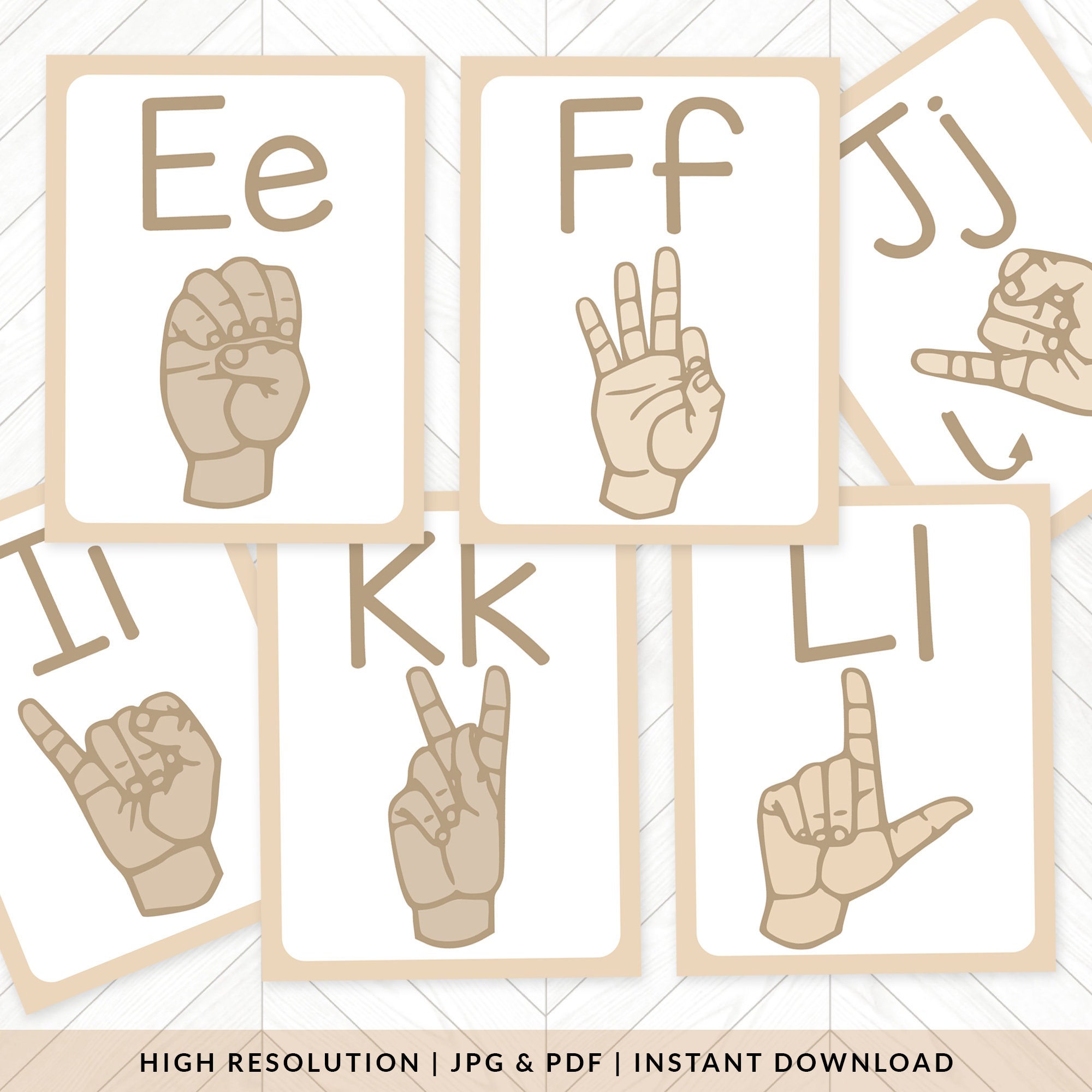 American Sign Language Alphabet Flashcards ASL Classroom - Etsy UK