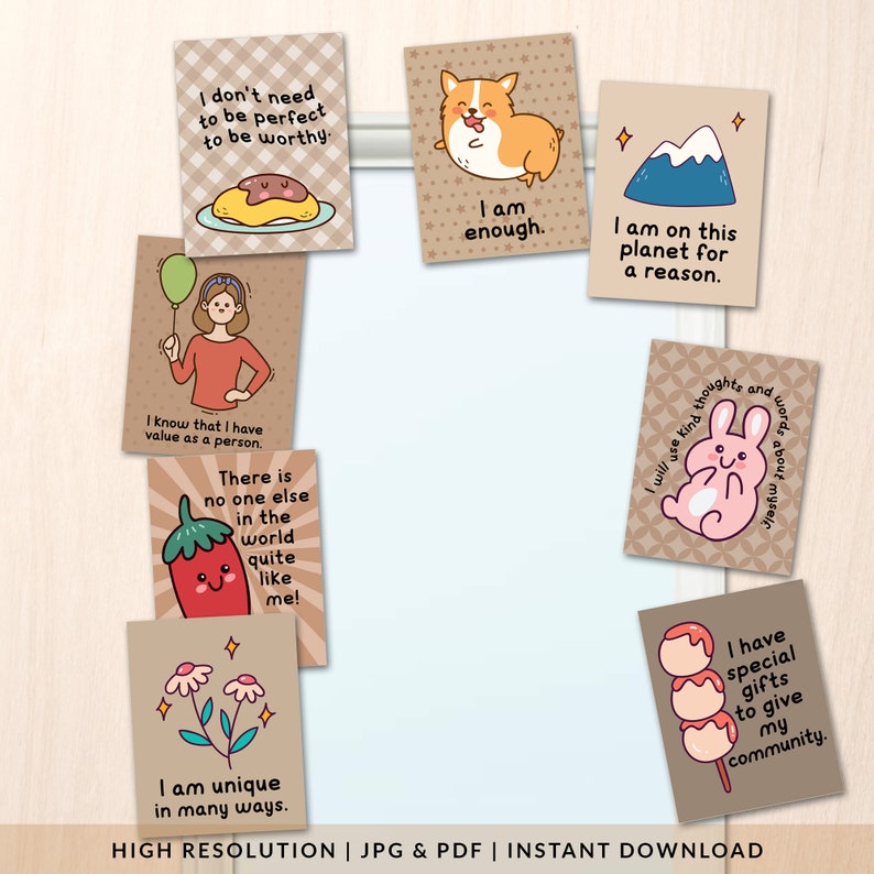 Self-love Affirmation Printable Cards for Kids - Set of 30 | Positive ...