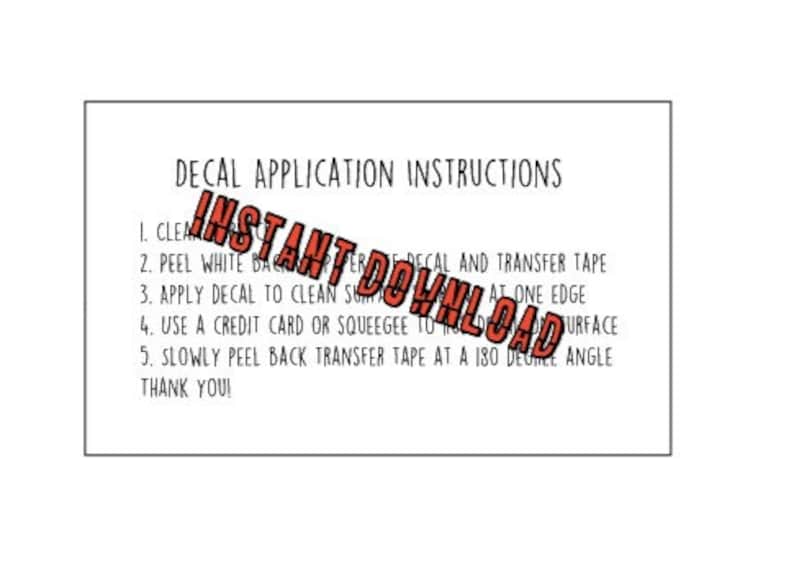 Vinyl Decal Instructions PNG File, Digital Download, Decal Application ...