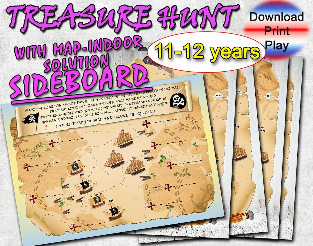 Búsqueda del tesoro para niños, Búsqueda del tesoro con mapa, juegos de ...