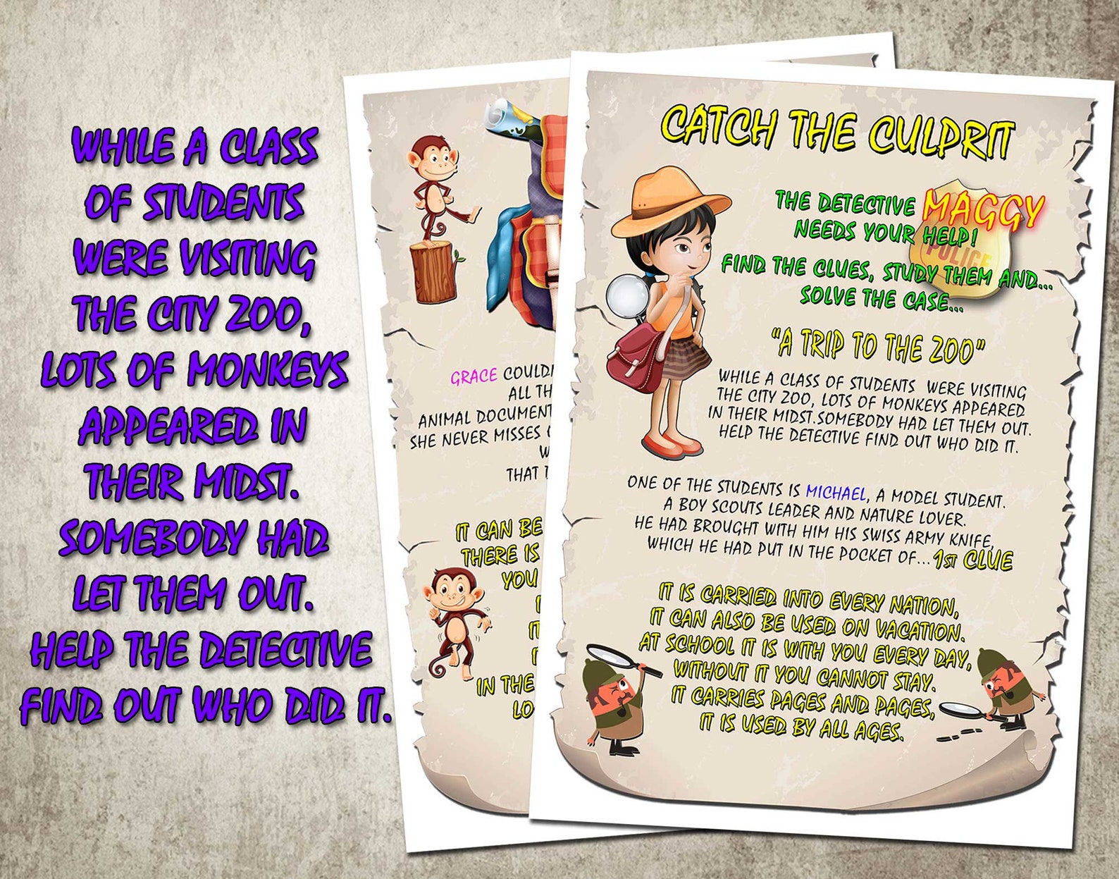 Mystery Games for Kids, Police Investigation, Birthdays Games, Pdf ...
