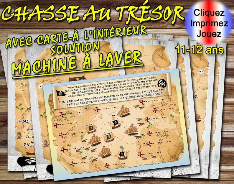 Treasure Hunt With Children's Card, Washing Machine Solution, Printing ...