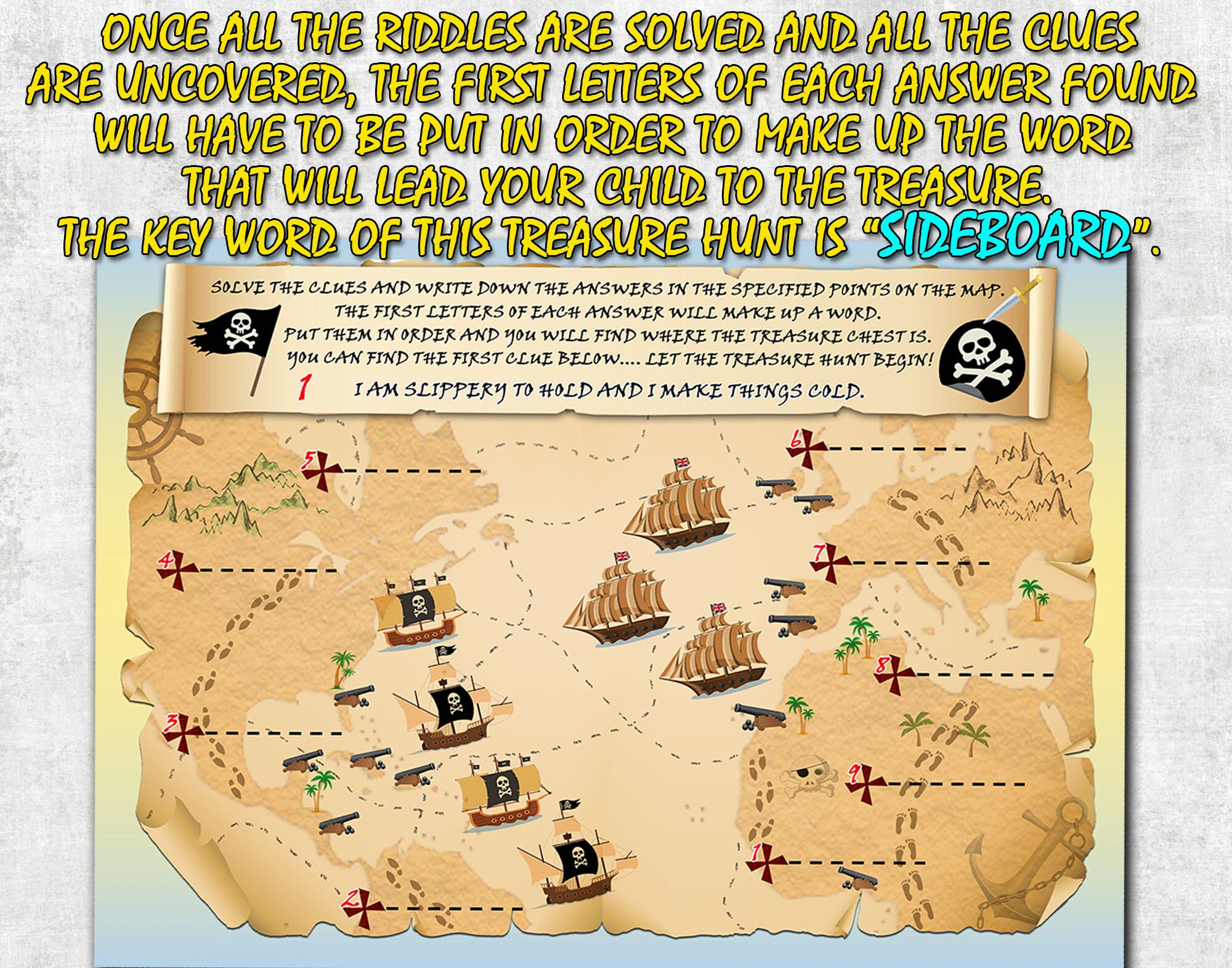 Búsqueda del tesoro para niños, Búsqueda del tesoro con mapa, juegos de ...